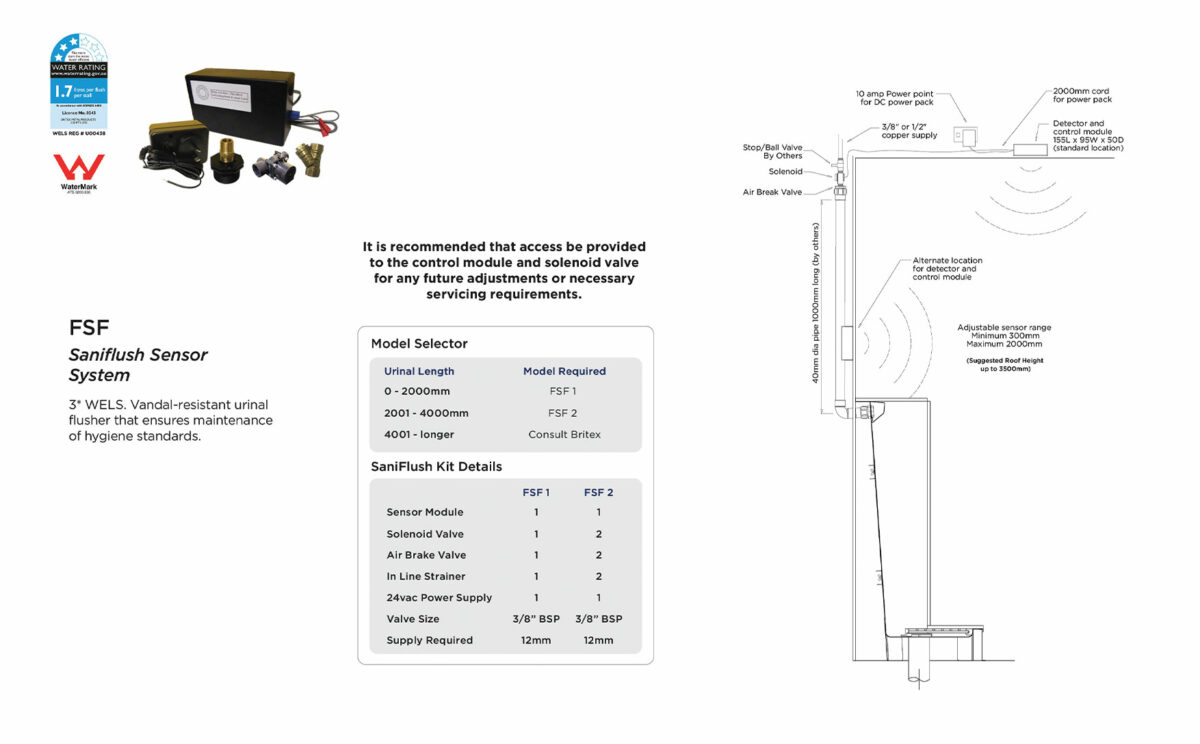 Saniflush Urinal Flush System | Cube Trade NZ